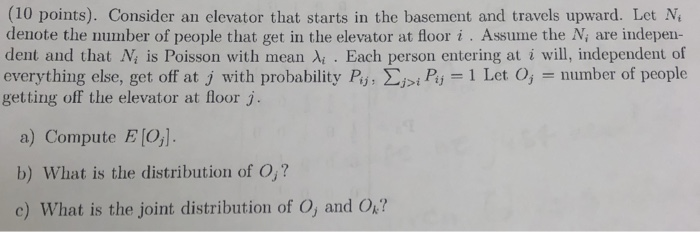 Solved (10 points). Consider an elevator that starts in the | Chegg.com