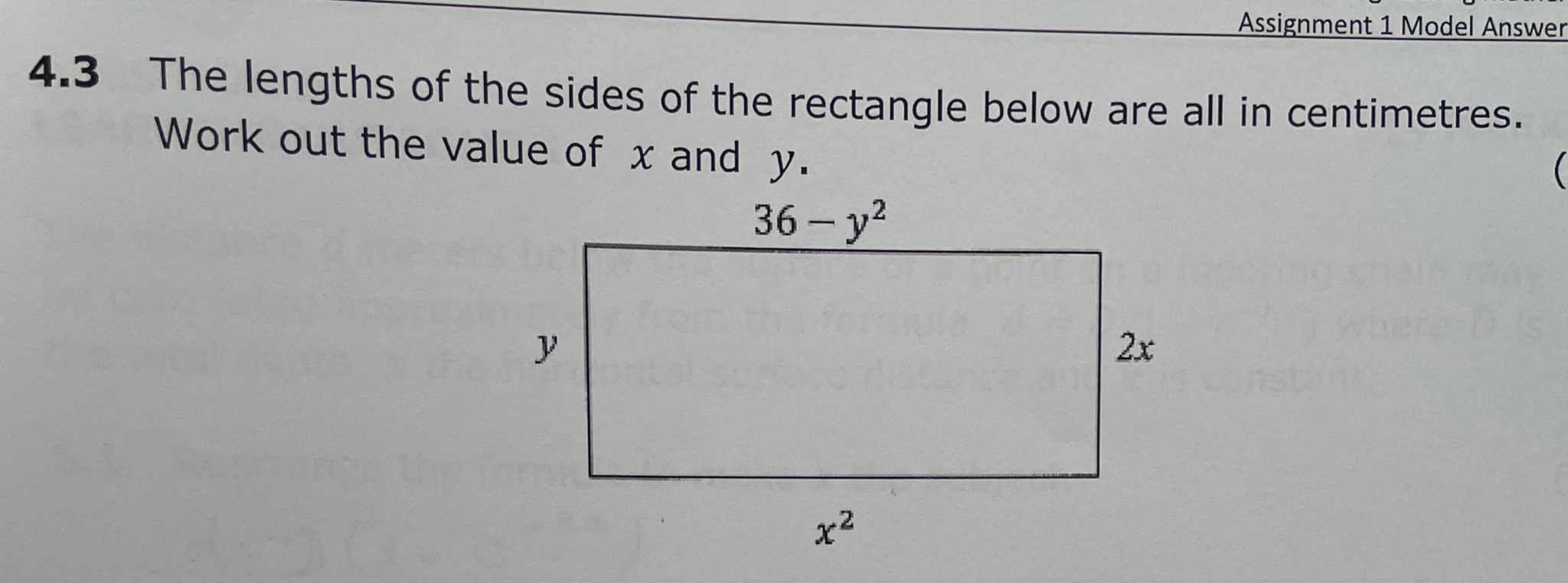 Solved 4.3 The lengths of the sides of the rectangle below | Chegg.com