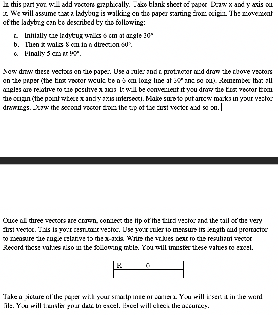 Solved In this part you will add vectors graphically. Take | Chegg.com