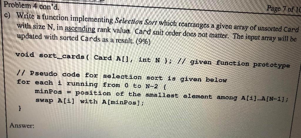 Solved Problem 4 Function And Struct 15 A Define 