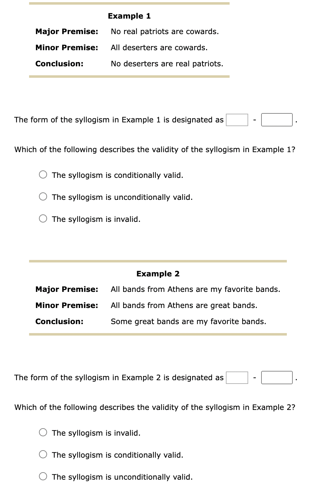 Solved 6. Conditionally and Unconditionally Valid Forms Once | Chegg.com