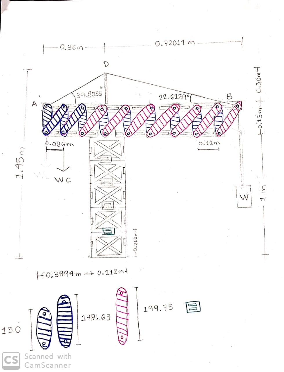 Calculate the following for the tower crane: 1.- | Chegg.com