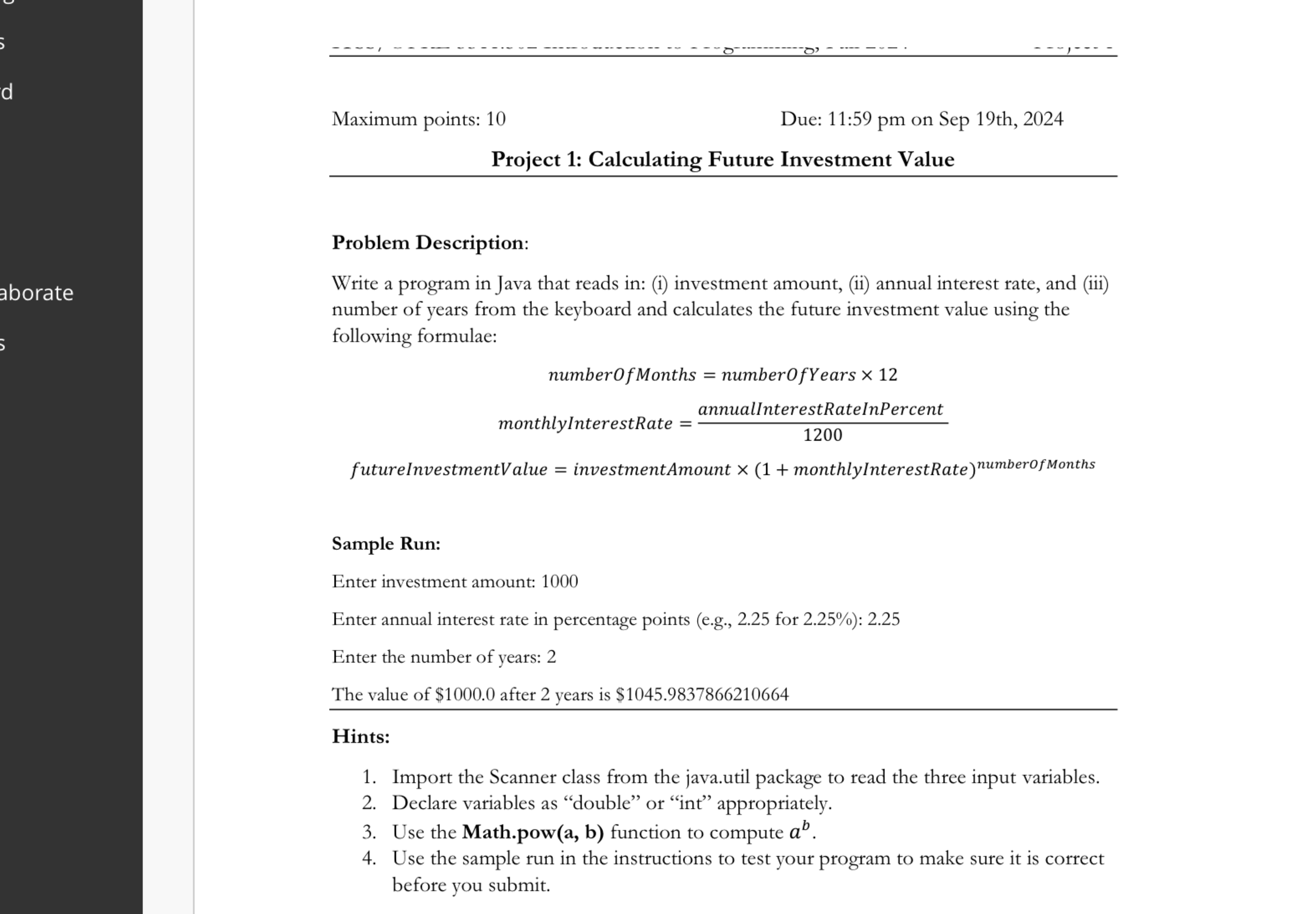 Solved Problem Description:Write a program in Java that | Chegg.com