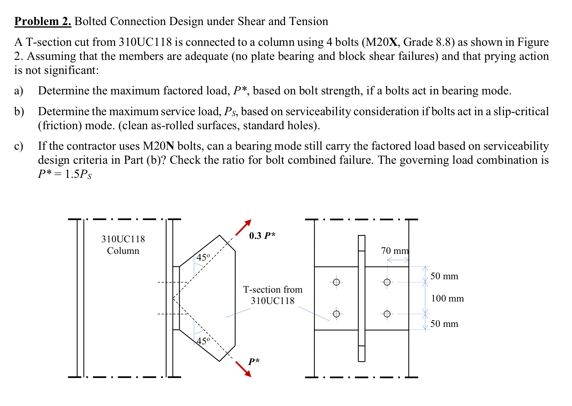 Solved Problem 2. Bolted Connection Design under Shear and | Chegg.com