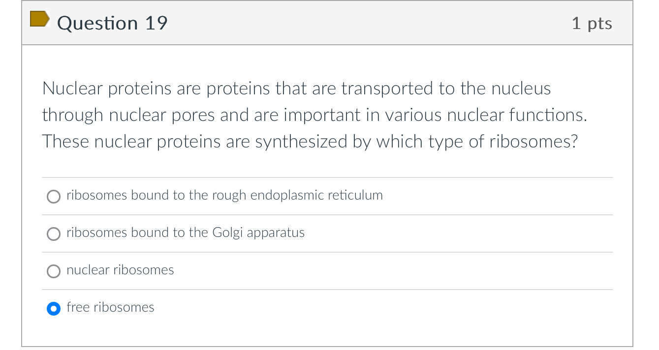 Solved Nuclear proteins are proteins that are transported to | Chegg.com