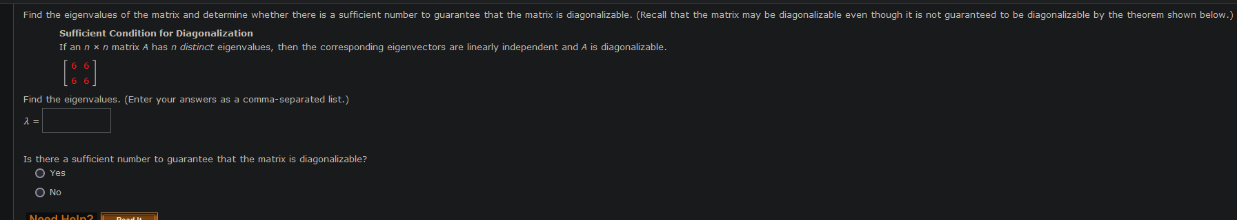 Solved Sufficient Condition for DiagonalizationIf an n×n | Chegg.com