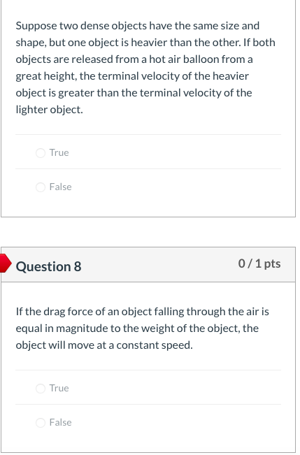 Solved If the net force acting on an object is zero, the | Chegg.com