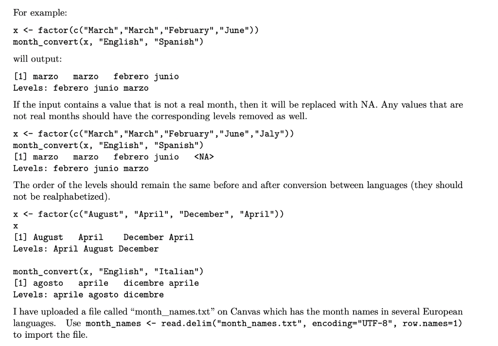 Solved Part 3 Write a function named month_convert(x, | Chegg.com