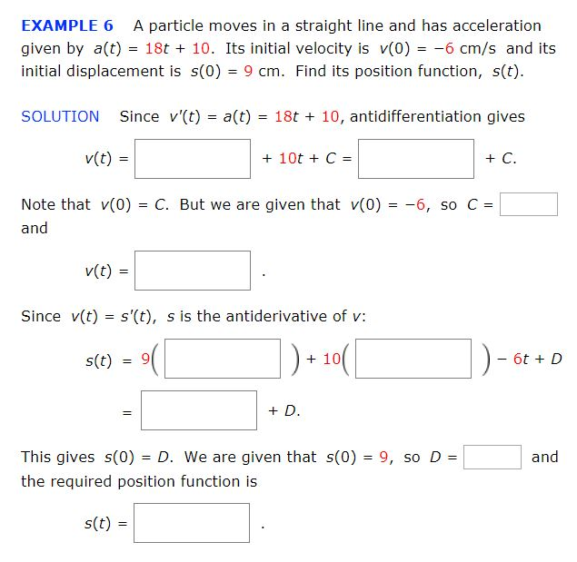 Solved EXAMPLE 6 A particle moves in a straight line and has | Chegg.com