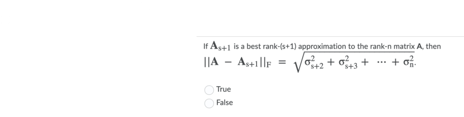 Solved If As1 Is A Best Rank S1 Approximation To The 5148