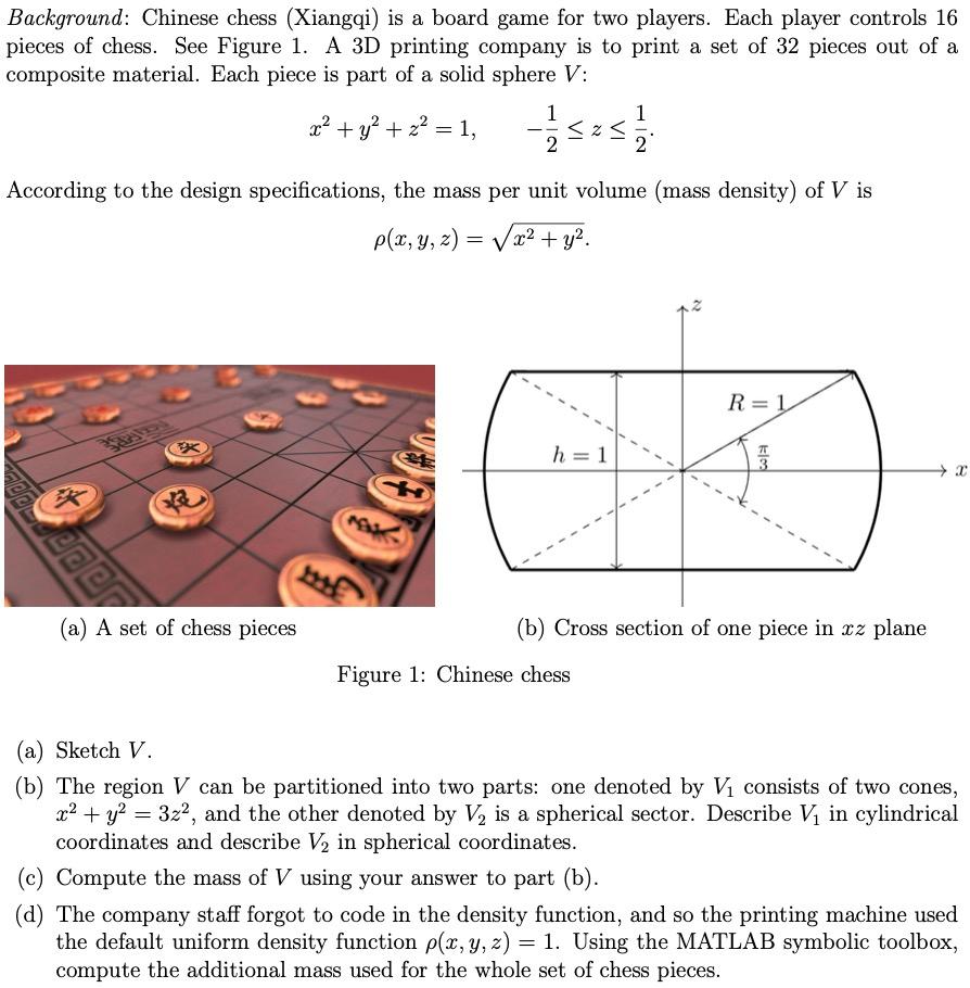 Background: Chinese chess (Xiangqi) is a board game | Chegg.com