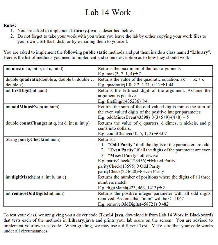 Solved Rules: 1. You are asked to implement Library.java as | Chegg.com