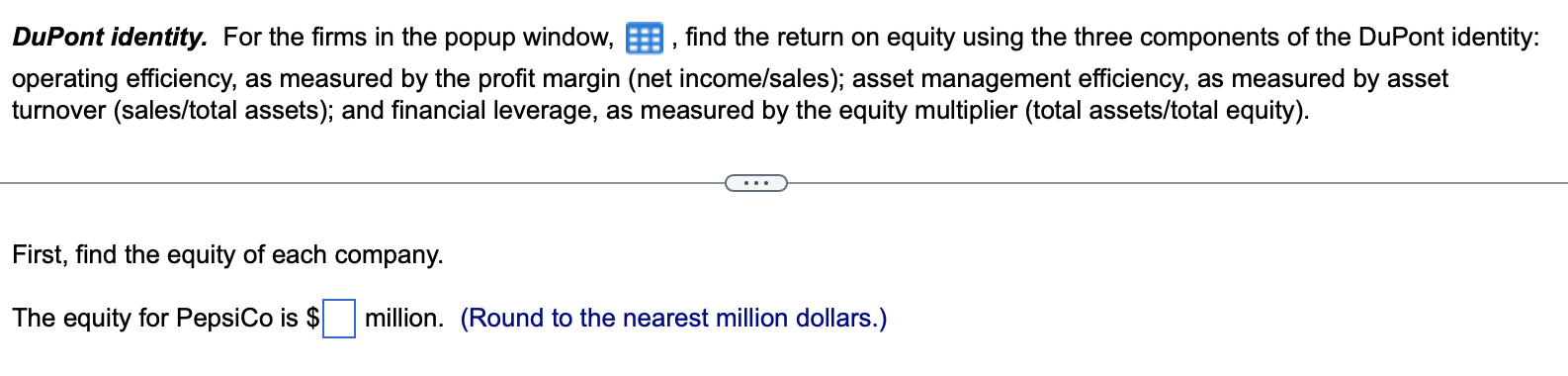 Solved DuPont identity. For the firms in the popup window,_ | Chegg.com