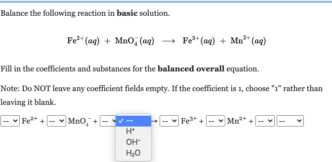 Solved Balance the following reaction in basic solution. | Chegg.com