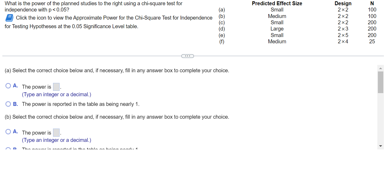 What is the power of the planned studies to the right | Chegg.com