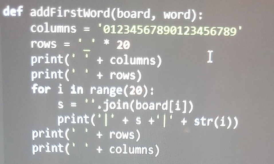 Solved This is the code for printing the board. I only need | Chegg.com