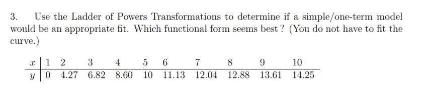 Use the Ladder of Powers Transformations to determine | Chegg.com