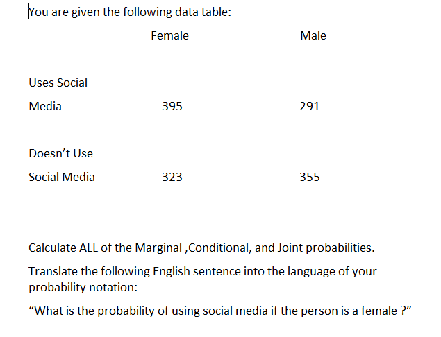 Solved You Are Given The Following Data Table Calculate All 7591