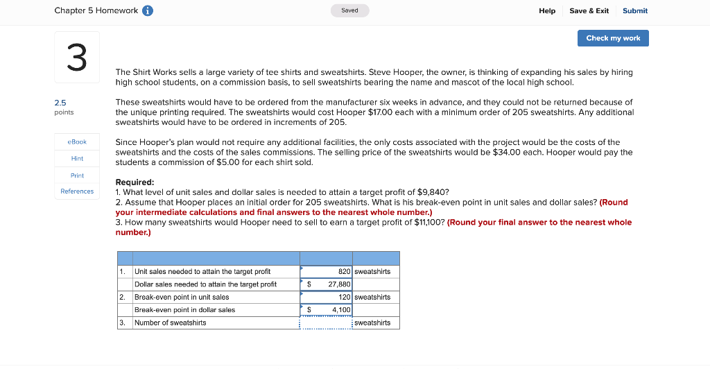Solved Chapter 5 Homework i Saved Help Save & Exit Submit | Chegg.com