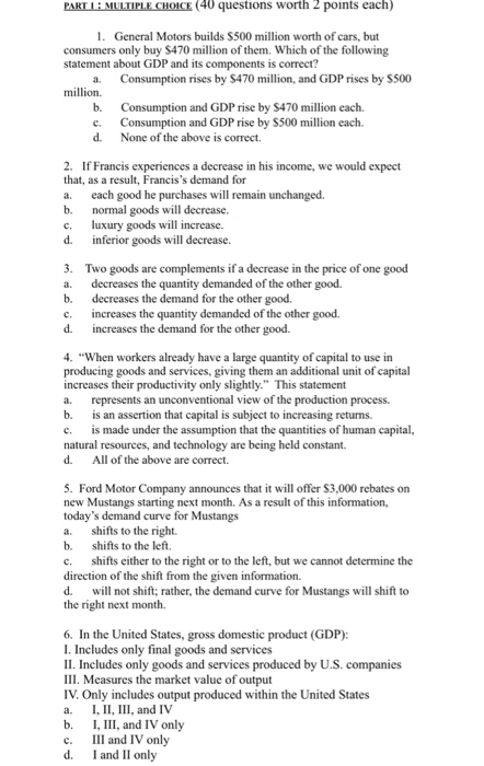 Solved my professor gave us a practice exam, but she didnt | Chegg.com