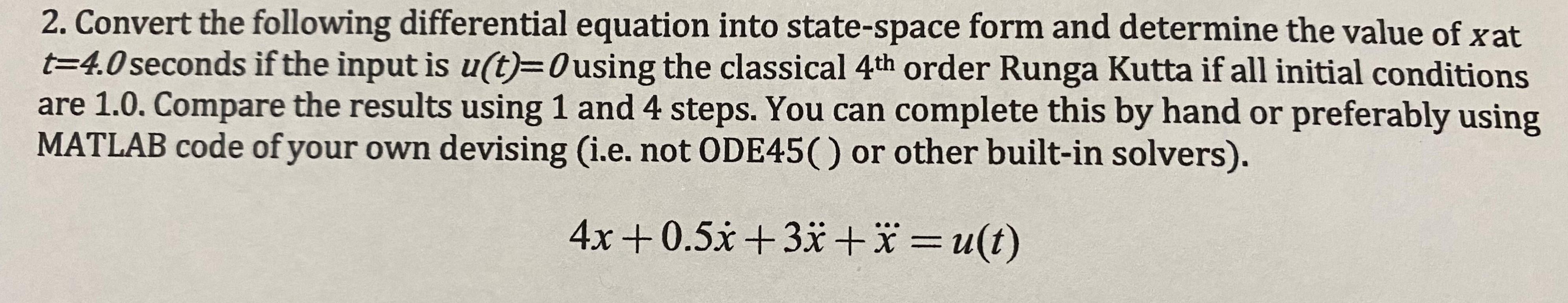 2. Convert the following differential equation into | Chegg.com