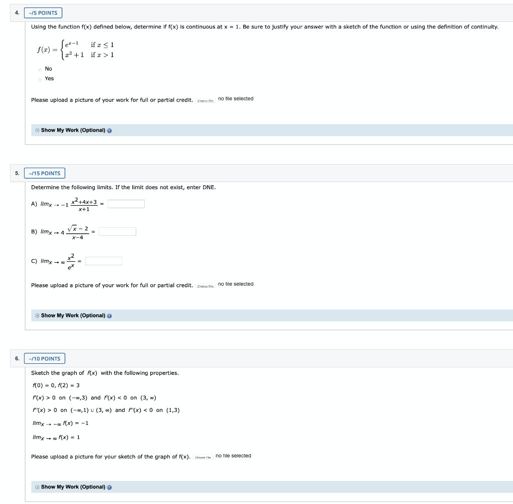 Solved 4. -/5 POINTS Using the function f(x) defined below, | Chegg.com