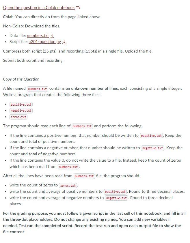 Solved Open the question in a Colab notebook ⊟ Colab: You | Chegg.com