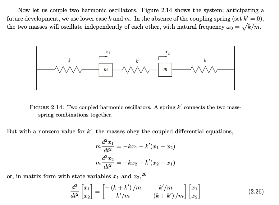 Solved Now let us couple two harmonic oscillators. The image | Chegg.com