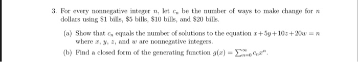 Solved 3. For every nonnegative integer n, let cn be the | Chegg.com