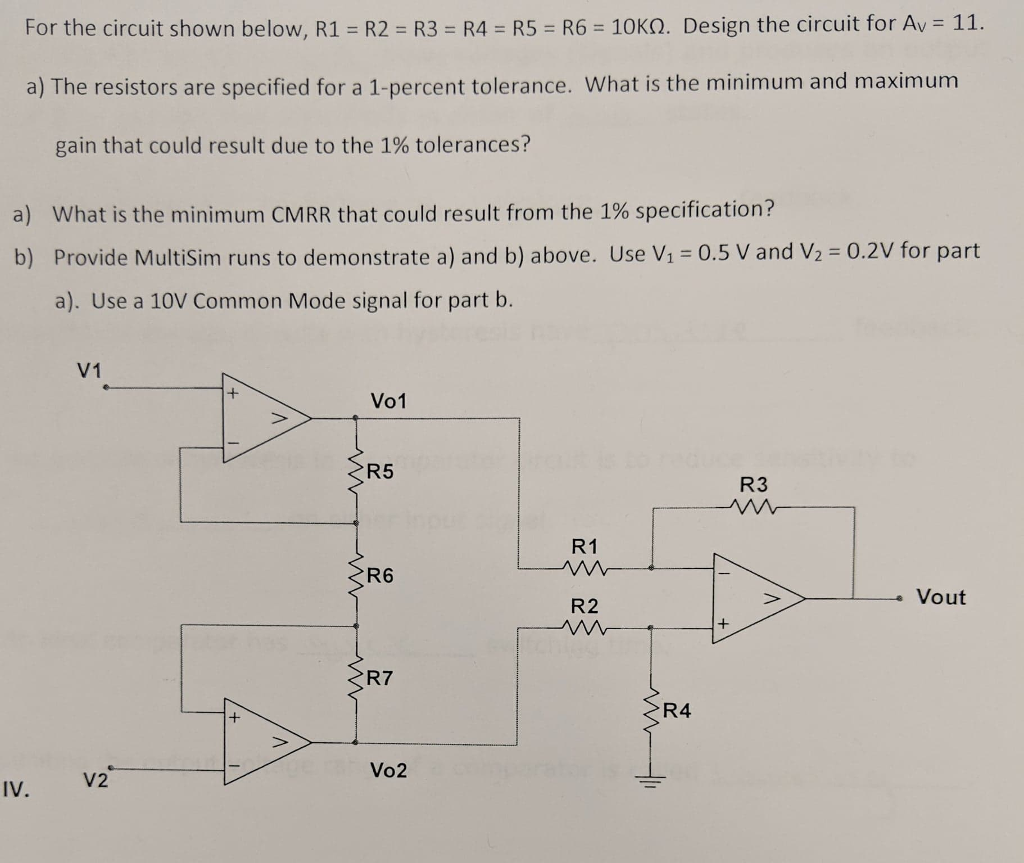 Solved For the circuit shown below, RI-R2-R3-R4-R5-R6-10KO. | Chegg.com