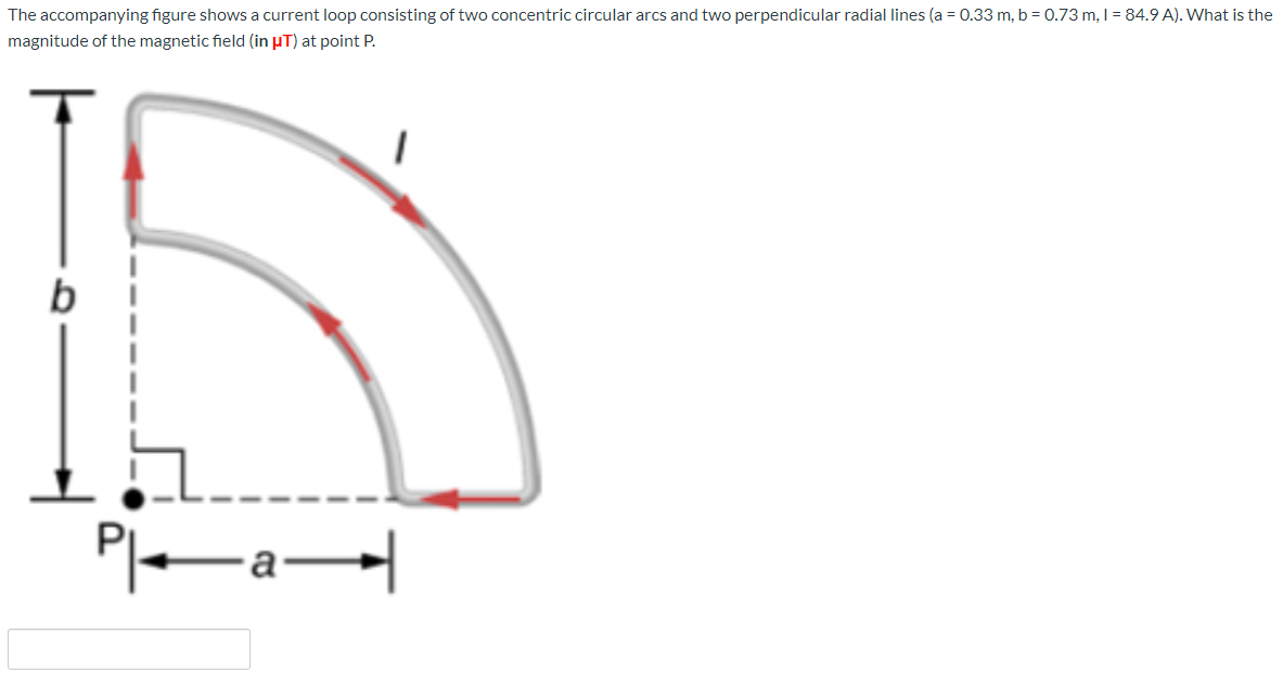 Solved The accompanying figure shows a current loop | Chegg.com