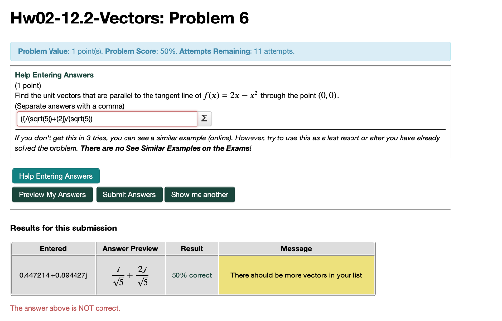 Solved Hw02-12.2-Vectors: Problem 6 Problem Value: 1 | Chegg.com