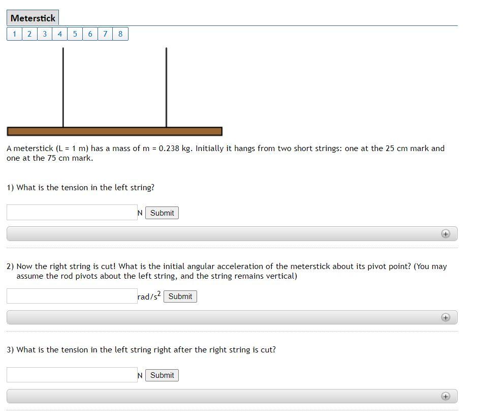 Solved Meterstick 1 2 3 4 LO 5 6 78 A meterstick (L = 1 m) | Chegg.com