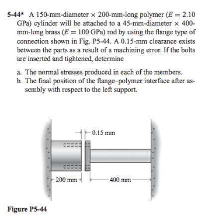 Solved 5-44* A 150-mm-diameter x 200-mm-long polymer (E = | Chegg.com
