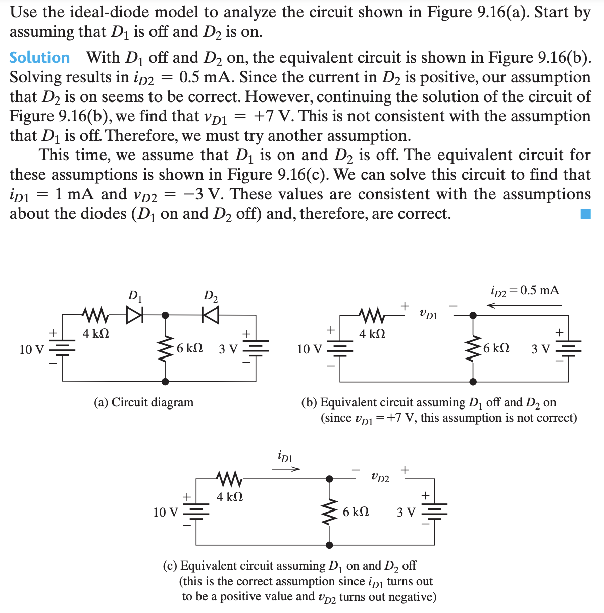 Solved Use the ideal-diode model to analyze the circuit | Chegg.com