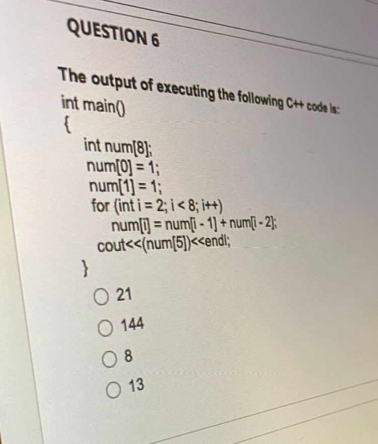 Solved Question 6 The Output Of Executing The Following C 5679