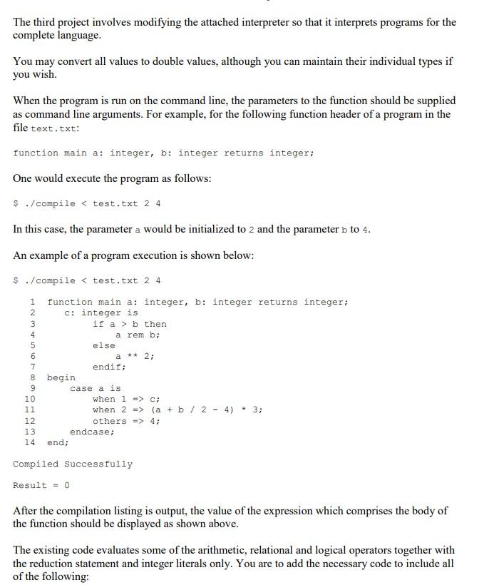 Solved Help with an assignment that involves compiler in | Chegg.com