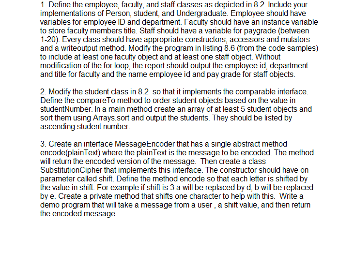 In java please public class Student extends Person { | Chegg.com