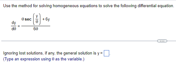 Solved Use the method for solving homogeneous equations to | Chegg.com