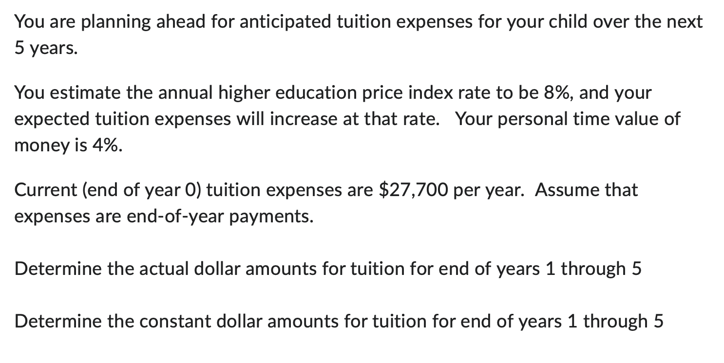 Solved You are planning ahead for anticipated tuition | Chegg.com