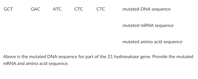 Solved Above is the mutated DNA sequence for part of the 21 | Chegg.com