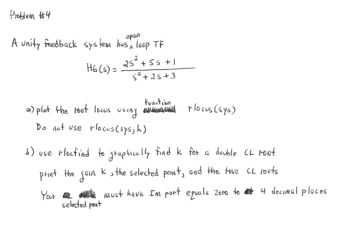 Solved Problem 4 Open A Unity Feedback System Has Loop Tf 3893