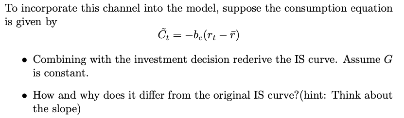 Solved Alternative Derivation Of The Is Curve According To