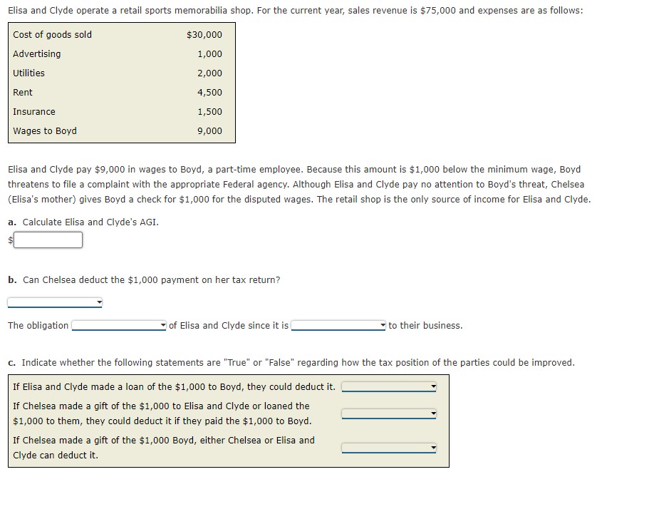 Solved Elisa and Clyde pay $9,000 in wages to Boyd, a | Chegg.com
