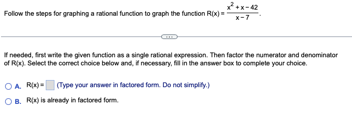Solved Follow the steps for graphing a rational function to | Chegg.com