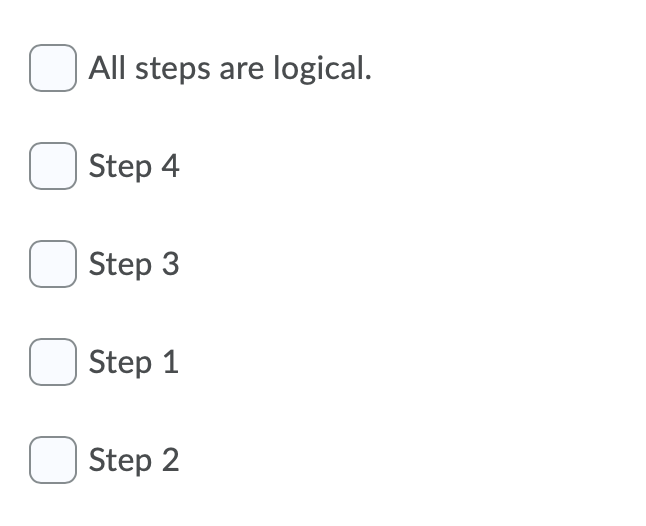 Solved All steps are logical. Step 4 Step 3 Step 1 Step 2 | Chegg.com