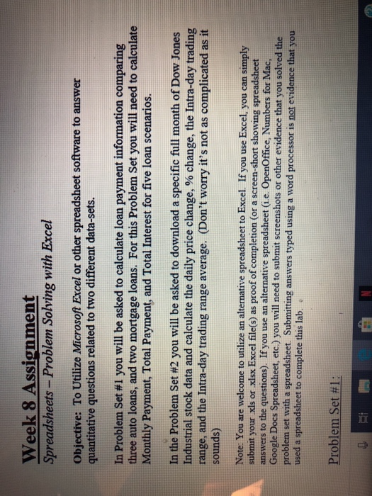 Week 8 Assignment Spreadsheets-Problem Solving with | Chegg.com