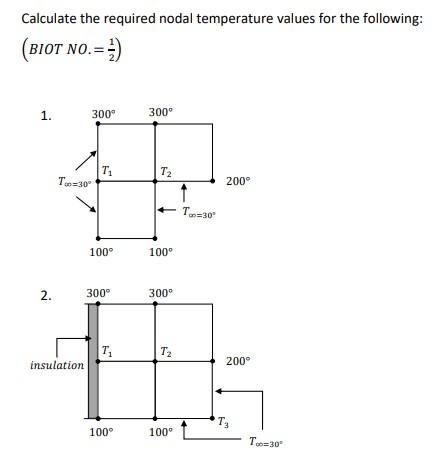 Solved Calculate the required nodal temperature values for | Chegg.com