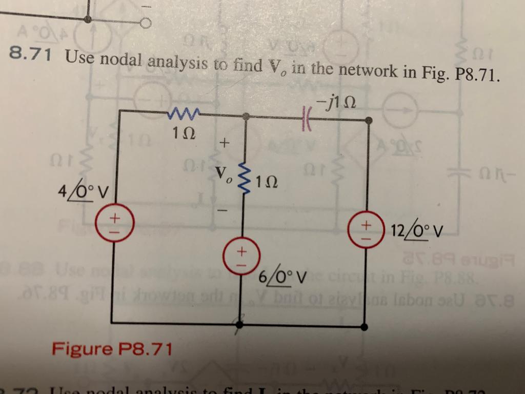 Solved 8.71 Use nodal analysis to find Vo in the network in | Chegg.com
