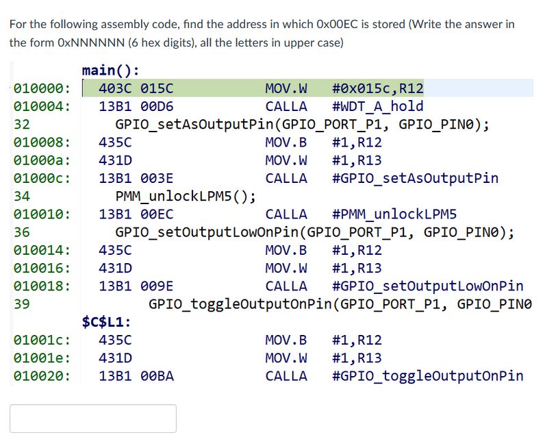 Solved QUESTION ONE (With picture)For the following assembly | Chegg.com